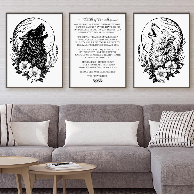 Wolf Wall Art 3 Piece - Etsy