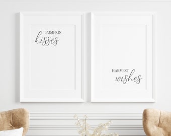 Pumpkin Kisses & Harvest Wishes Handprint Art Keepsake - Etsy