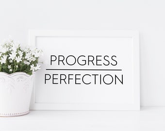 Progress Over Perfection Printable Wall Art, Uplifting Office Poster ...