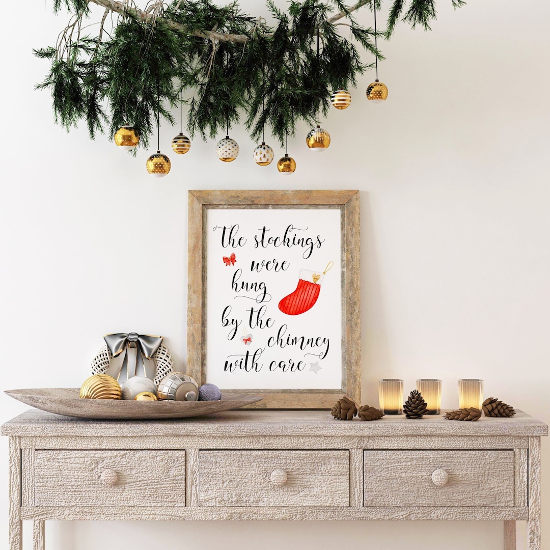 The Stockings Were Hung by the Chimney With Care Art Print, Christmas ...