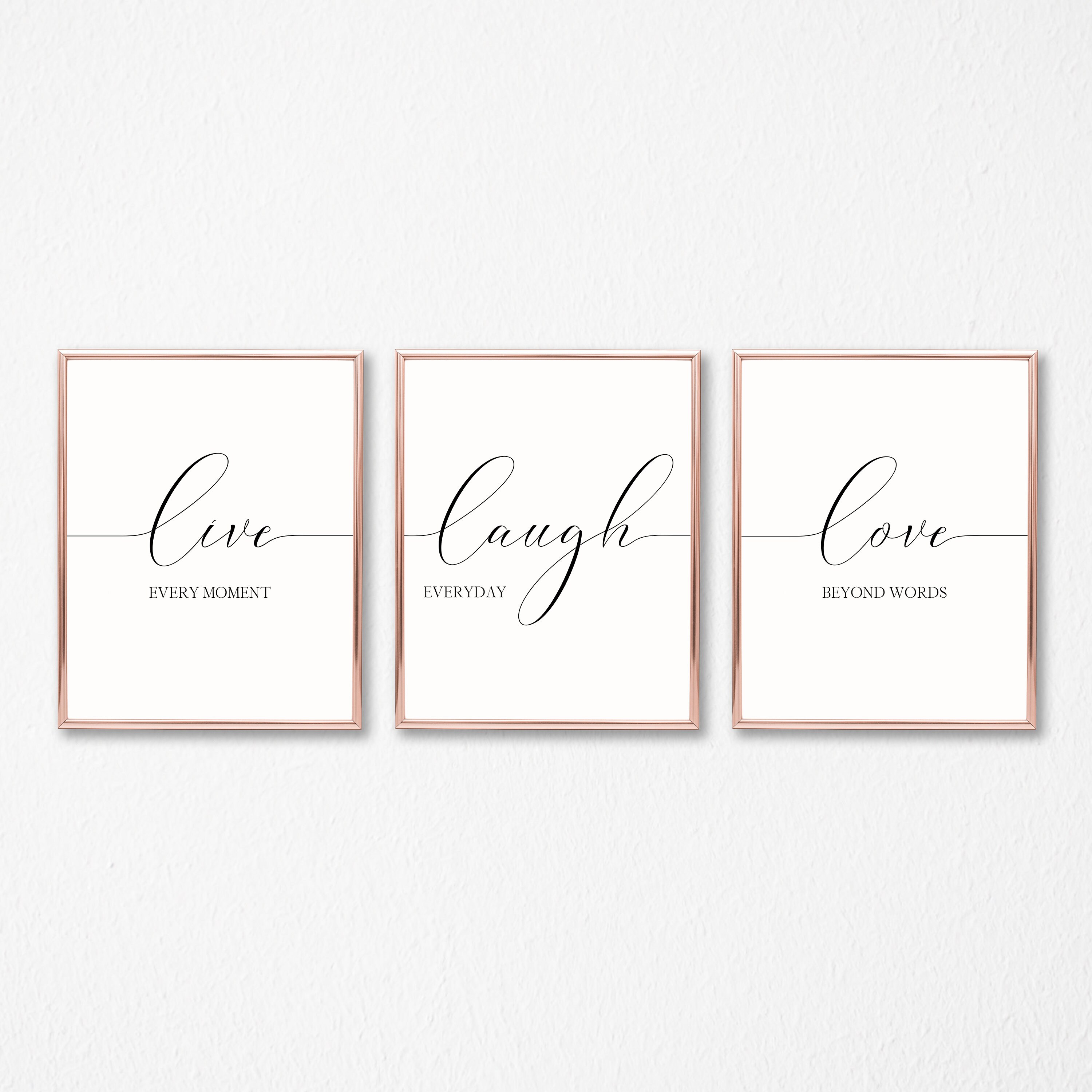Live Laugh Love Print Set Set of 3 Prints Live Every Moment | Etsy