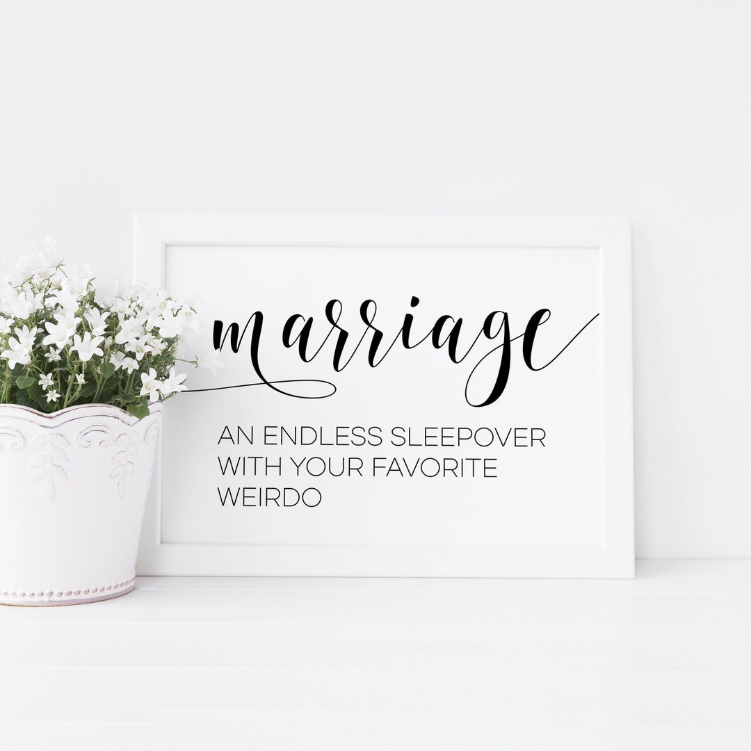 Marriage Definition Printable, Marriage an Endless Sleepover With Your ...