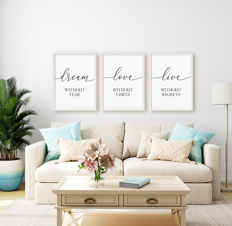 Dream Without Fear Love Without Limits Live Without Regrets - Etsy
