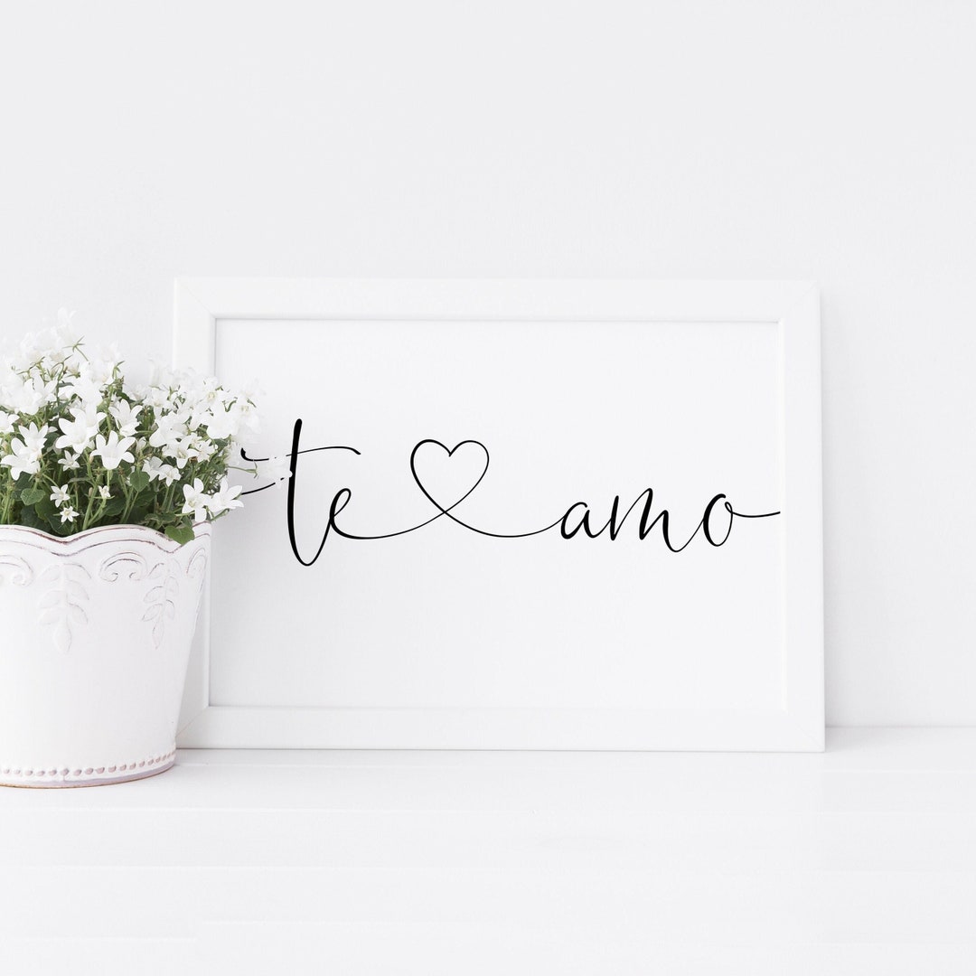 Te Amo Printable Heart Print I Love You Print Spanish Wall Art Romantic Wall Art Digital