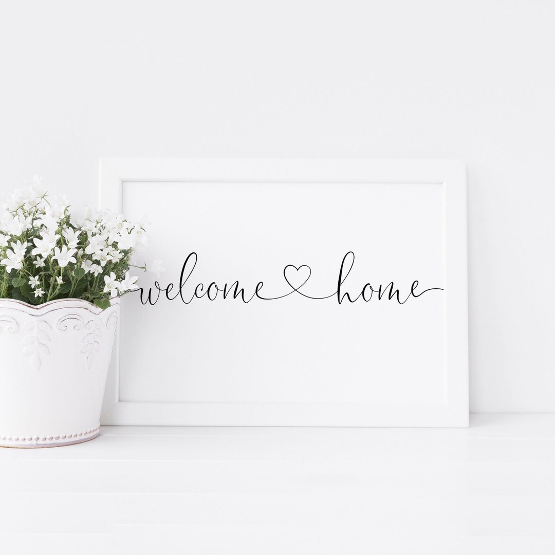 Welcome Home Printable Sign, Heart Printable, Entryway Wall Art ...