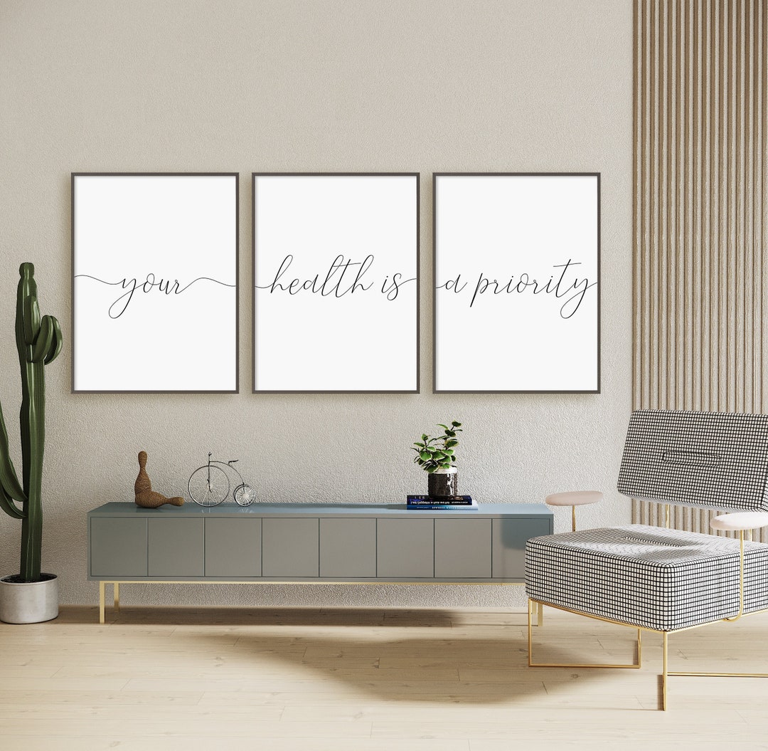 Your Health is A Priority Print Set Set of 3 Prints Digital - Etsy