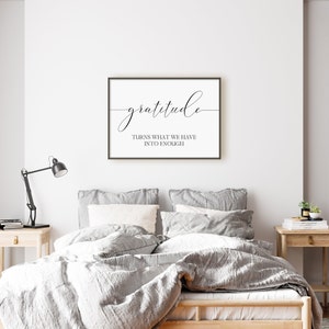 Gratitude Turns What We Have Into Enough Print, Positive Wall Art ...