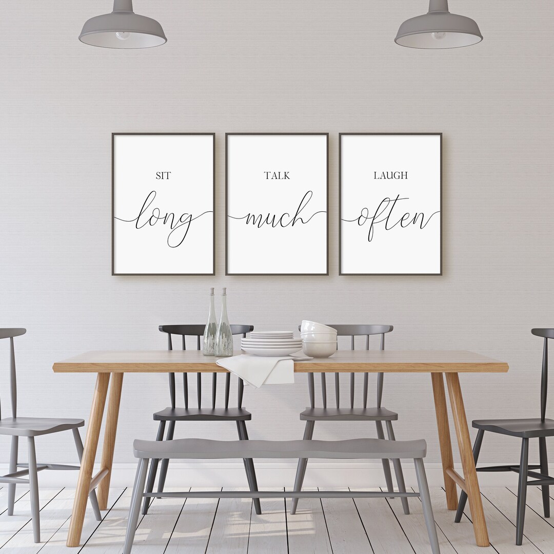 Sit Long, Talk Much, Laugh Often Print Set, Set of 3 Prints, Minimalist ...