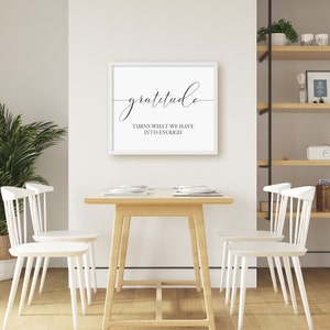 Gratitude Turns What We Have Into Enough Print, Positive Wall Art ...