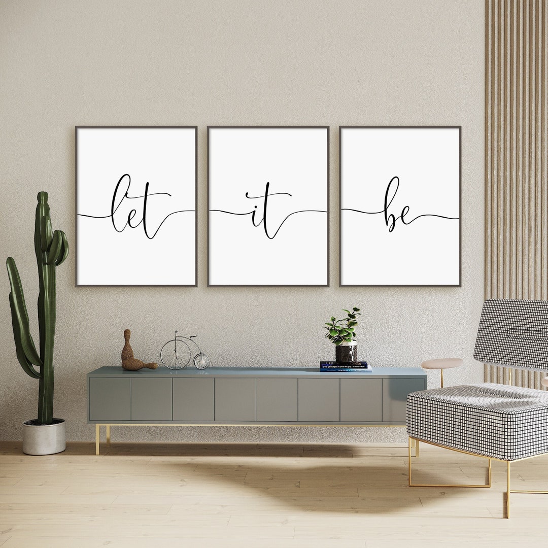 Let It Be Print Set, Set of 3 Prints, Minimalist Digital Instant ...