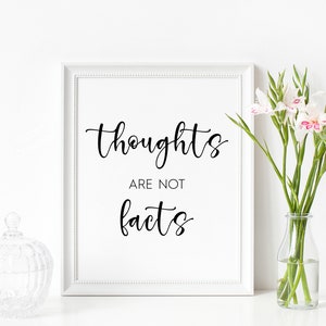 Thoughts Are Not Facts Printable, Digital Instant Download Printable ...