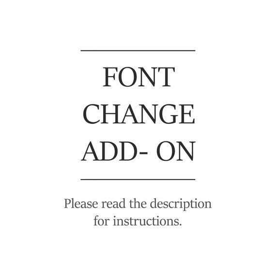Font Style Change Add On Custom Font Change | Etsy