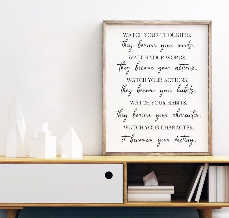 Watch Your Thoughts They Become Words Printable It Becomes - Etsy
