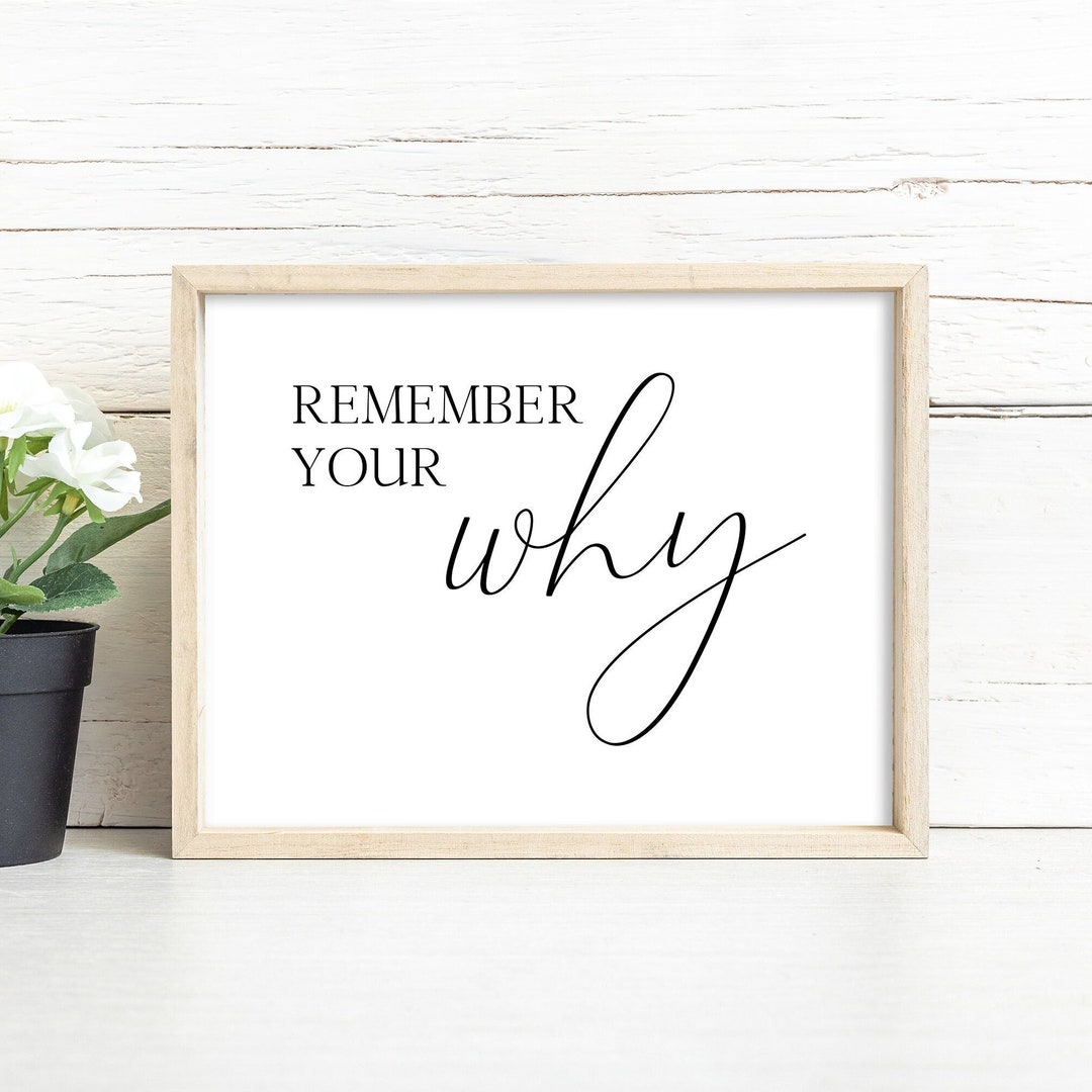 Remember Your Why Printable, Home Gym Poster, Home Office Wall Art ...