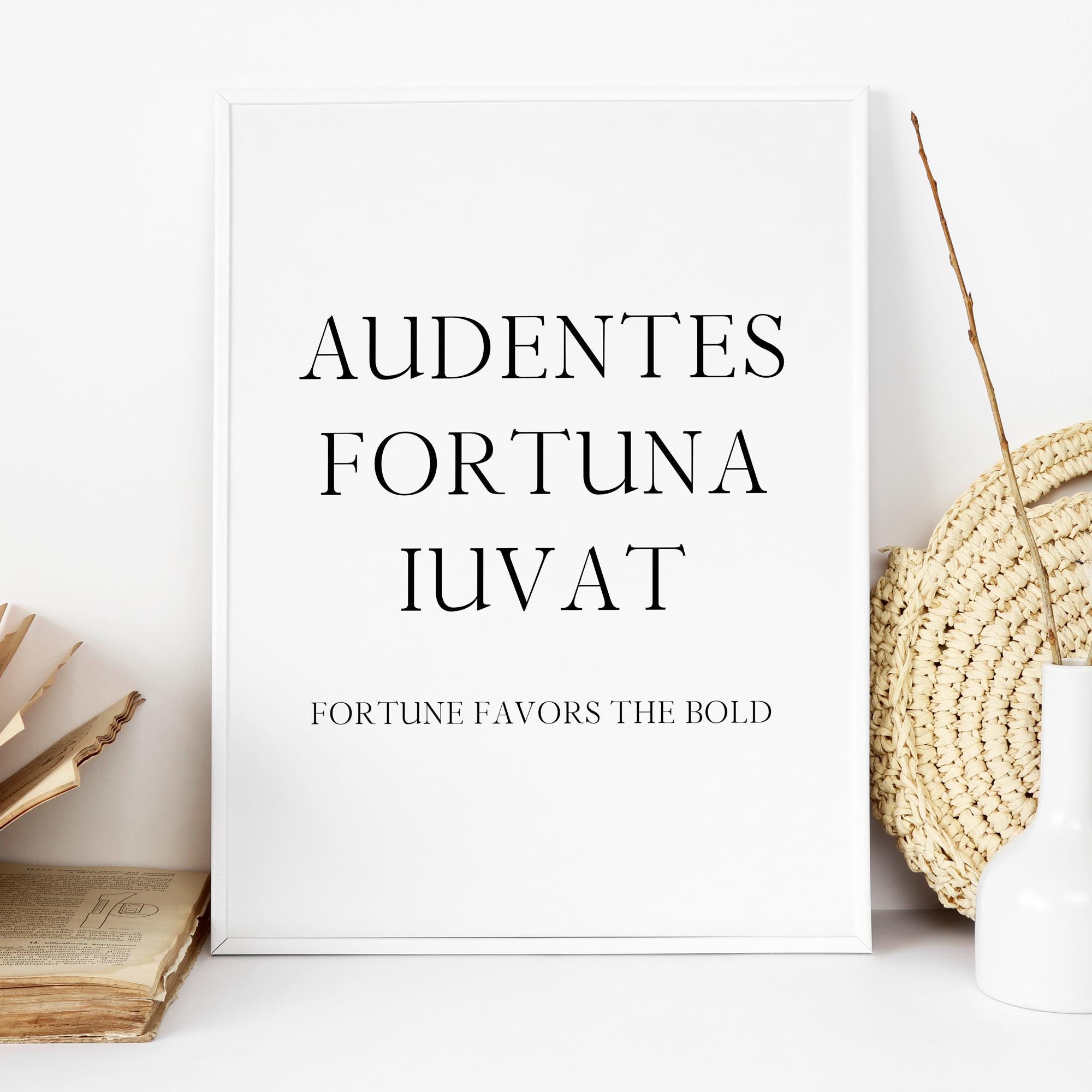 Audentes Fortuna Iuvat Printable, Fortune Favors the Bold, Latin Wall ...