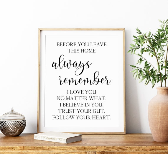 Before You Leave This Home Printable Always Remember Digital - Etsy