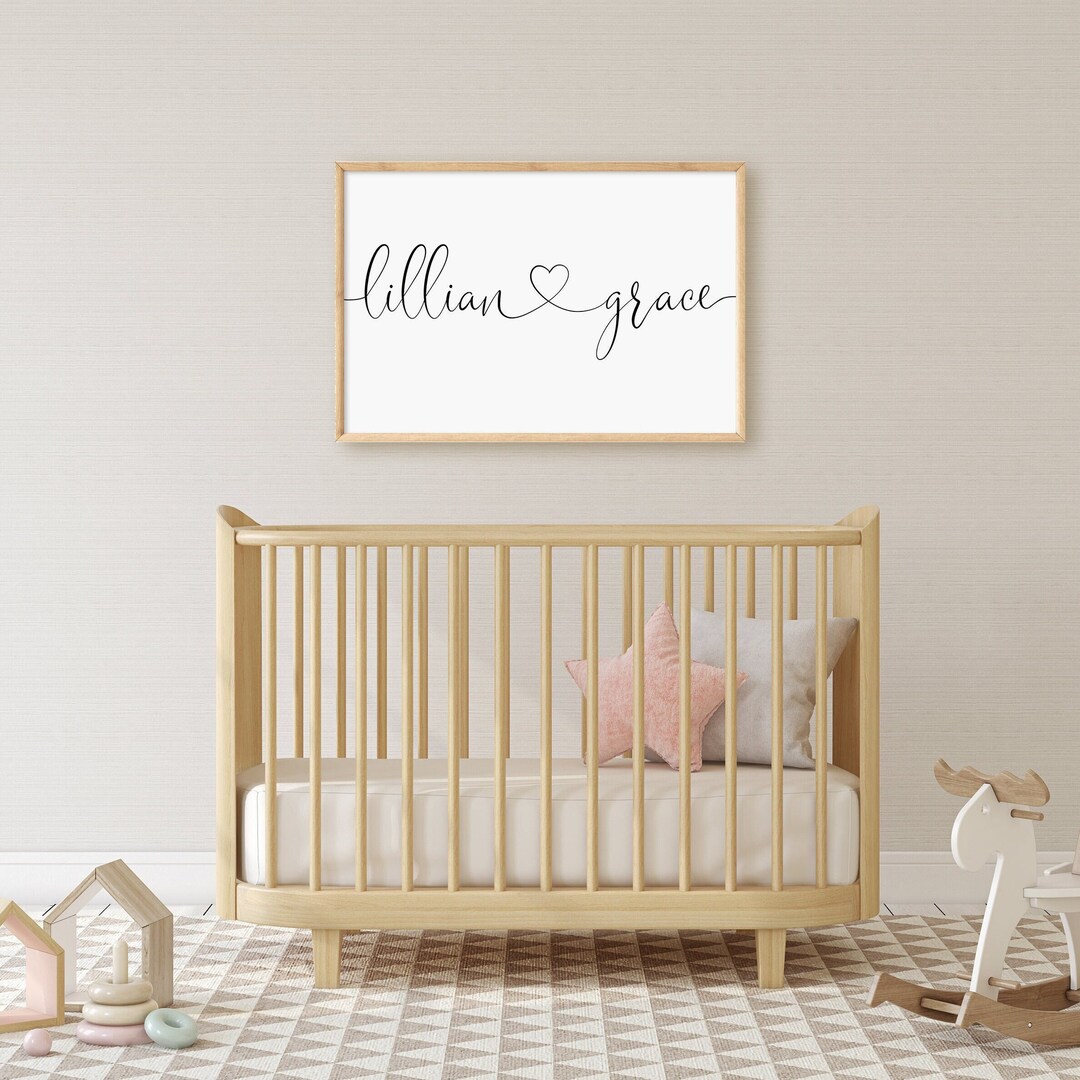 Custom Baby Name Printable, Personalized Name Print, Nursery Wall Art ...