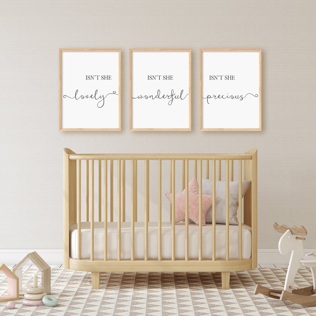 Isn't She Lovely Isn't She Wonderful Isn't She Precious Print Set, Set ...