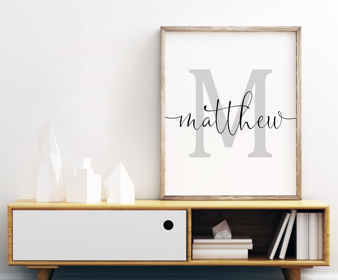 Initial and Name Printable, Instant Download Custom Wall Art - Etsy