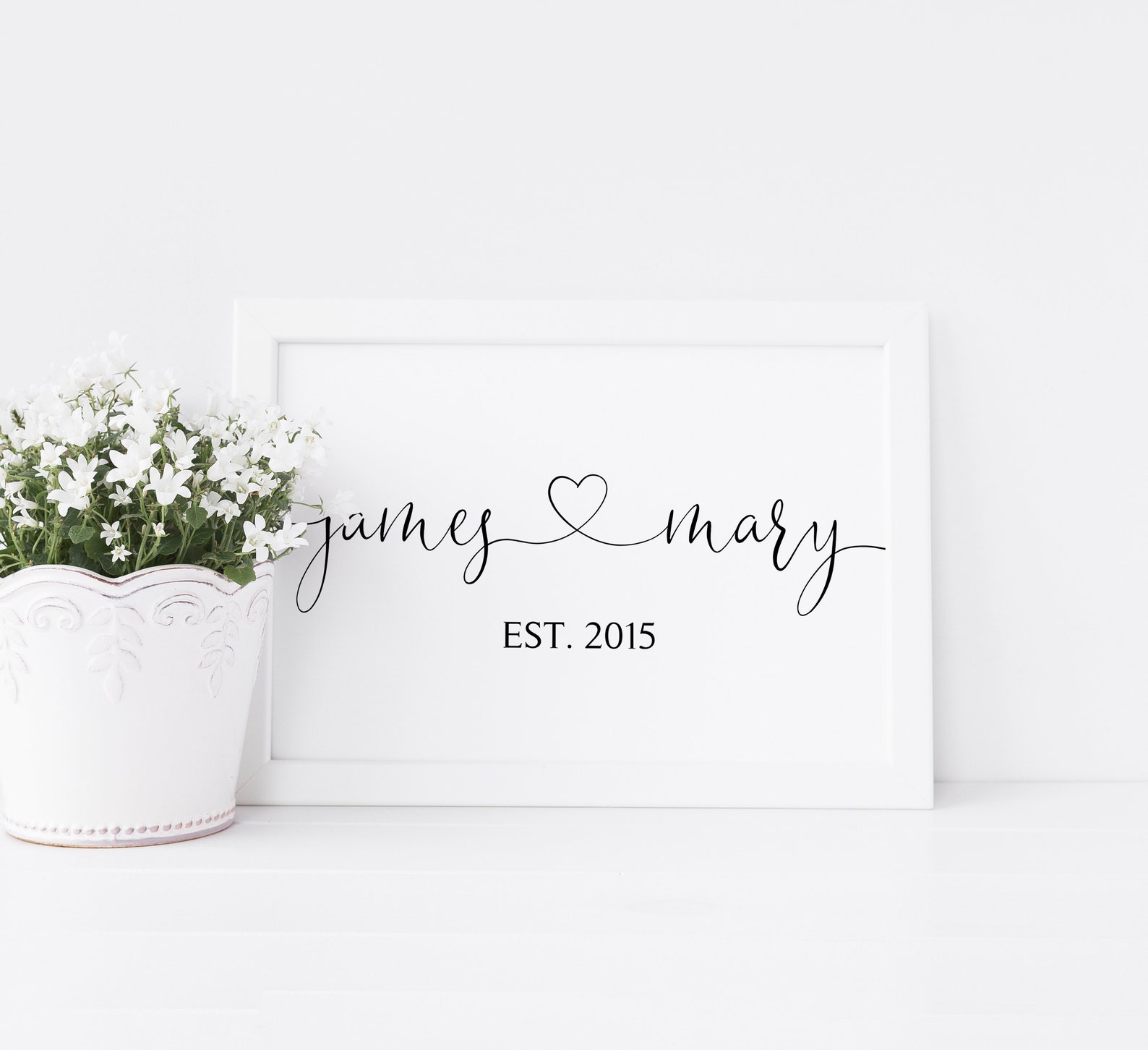 Custom Couple Names Printable, Personalized Last Name Established ...