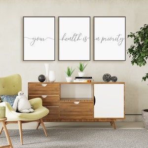 Your Health is A Priority Print Set, Set of 3 Prints, Health Clinic ...