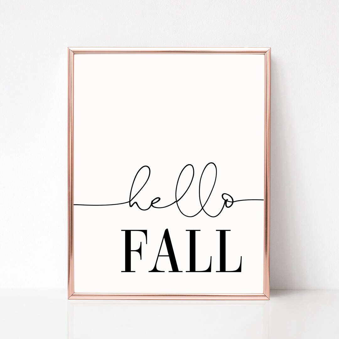 Hello Fall Printable Instant Download Wall Art - Etsy