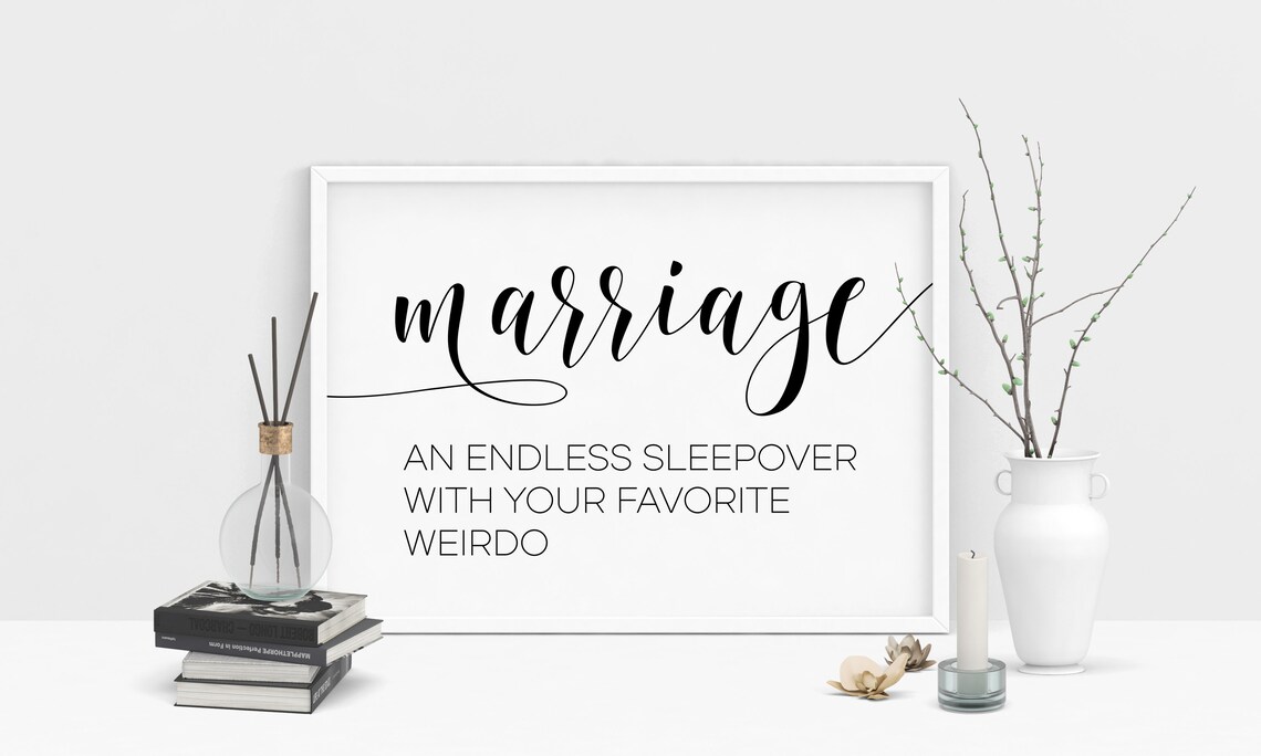Marriage Definition Printable Marriage an Endless Sleepover - Etsy