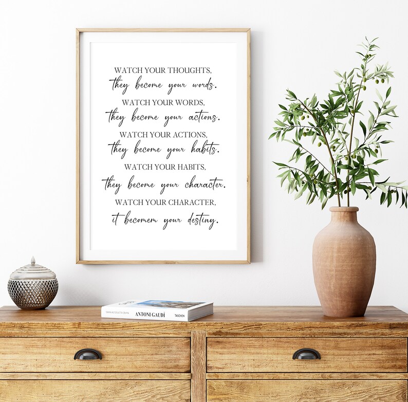 Watch Your Thoughts They Become Words Printable It Becomes - Etsy