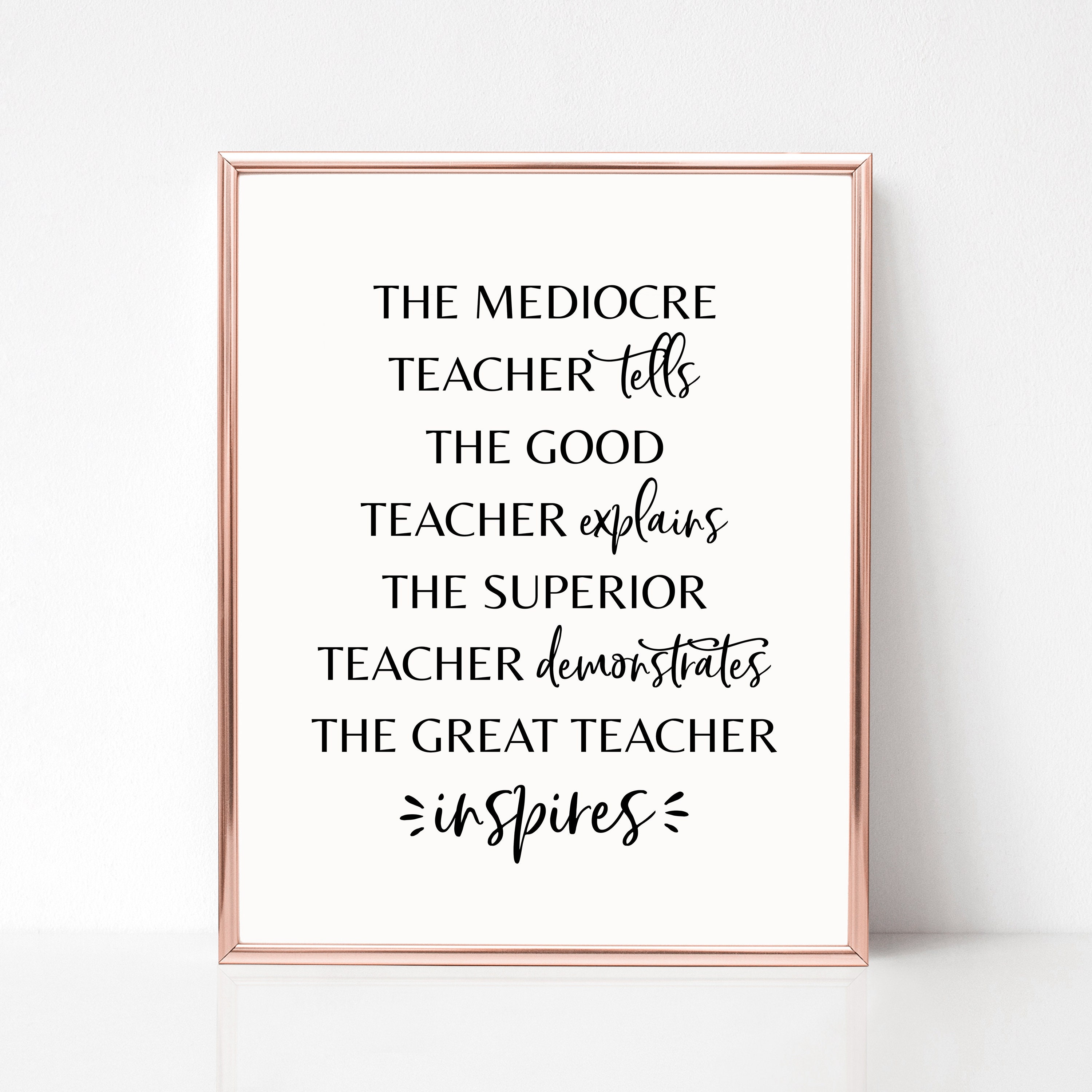 The Great Teacher Inspires Printable Art Gift for Teacher - Etsy
