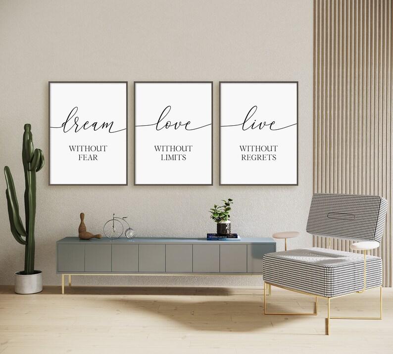 Dream Without Fear Love Without Limits Live Without Regrets - Etsy