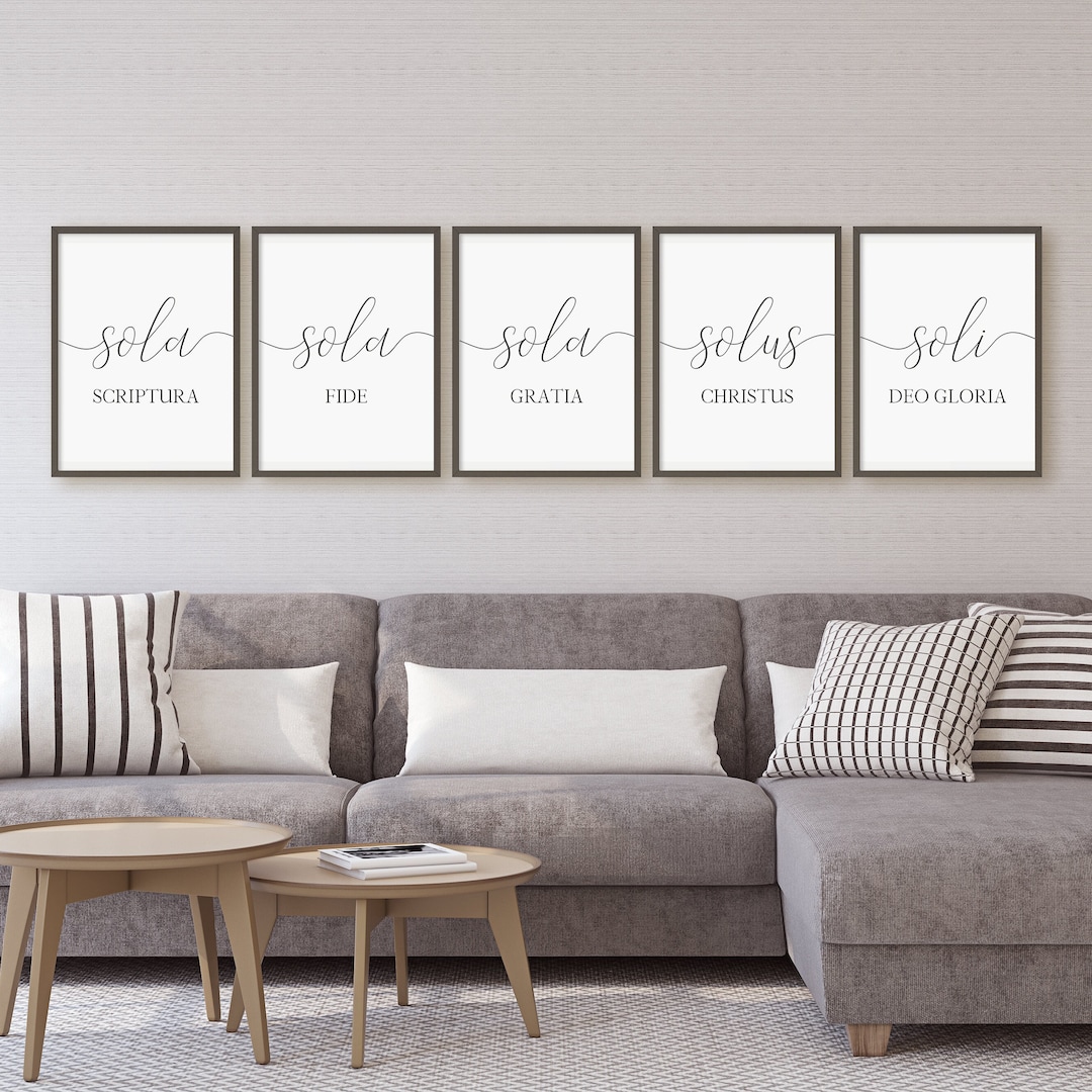 The Five Solas Print Set, Set of 5 Prints, Sola Scriptura, Sola Fide ...