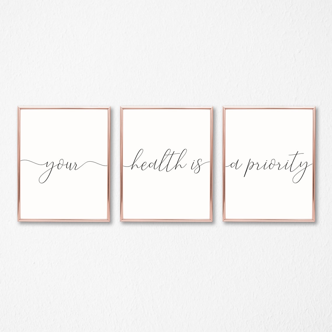 Your Health is A Priority Print Set, Set of 3 Prints, Health Clinic ...