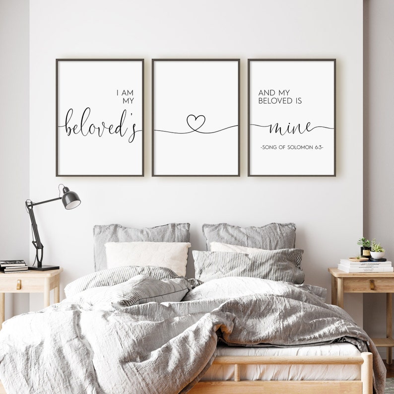 I Am My Beloved's and My Beloved is Mine Print Set, Song of Solomon 6:3 ...