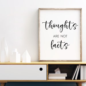 Thoughts Are Not Facts Printable, Digital Instant Download Printable ...