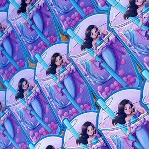 Kawaii Boba Tea Mermaid Princess Holographic Waterproof Sticker - Etsy