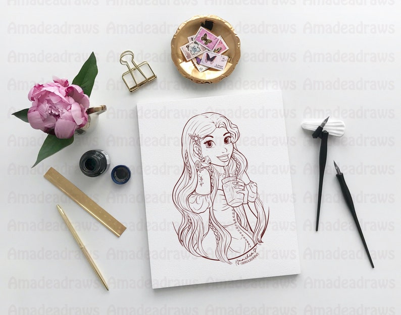 Modern Princesses Coloring Book Digital Instant Download Etsy