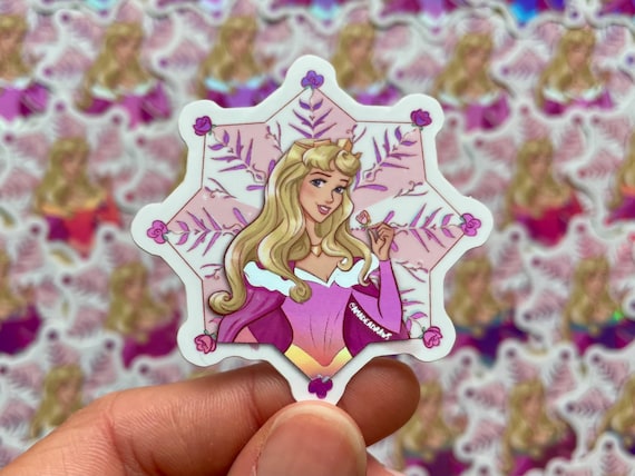 Pink Sleeping Princess Snowflake Sticker Hydroflask Sticker - Etsy