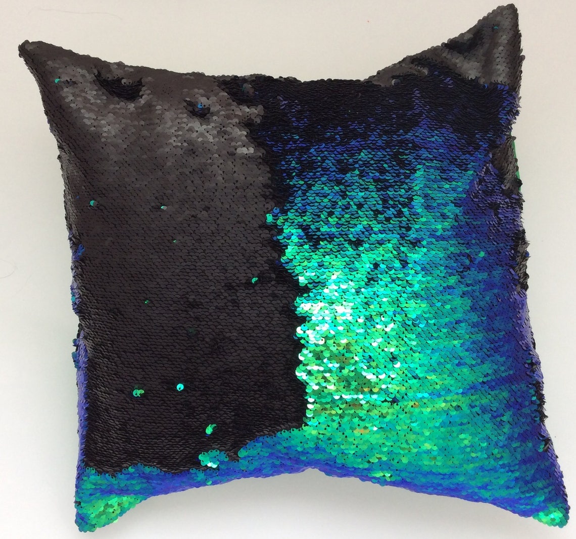 Mermaid Reversible Pillow Green Mermaid Pillow Blue Pillow | Etsy
