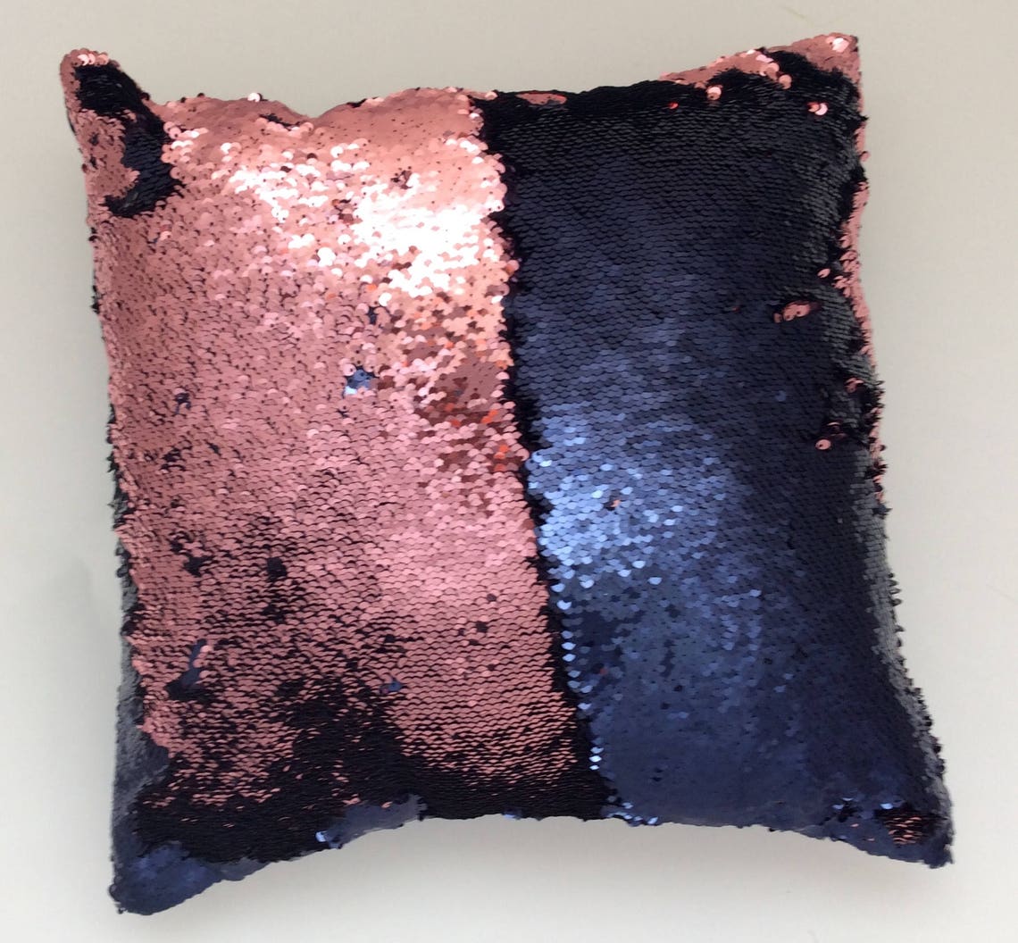 Mermaid Pillow Pink Reversible Pillow Navy Pillow Cover - Etsy Norway