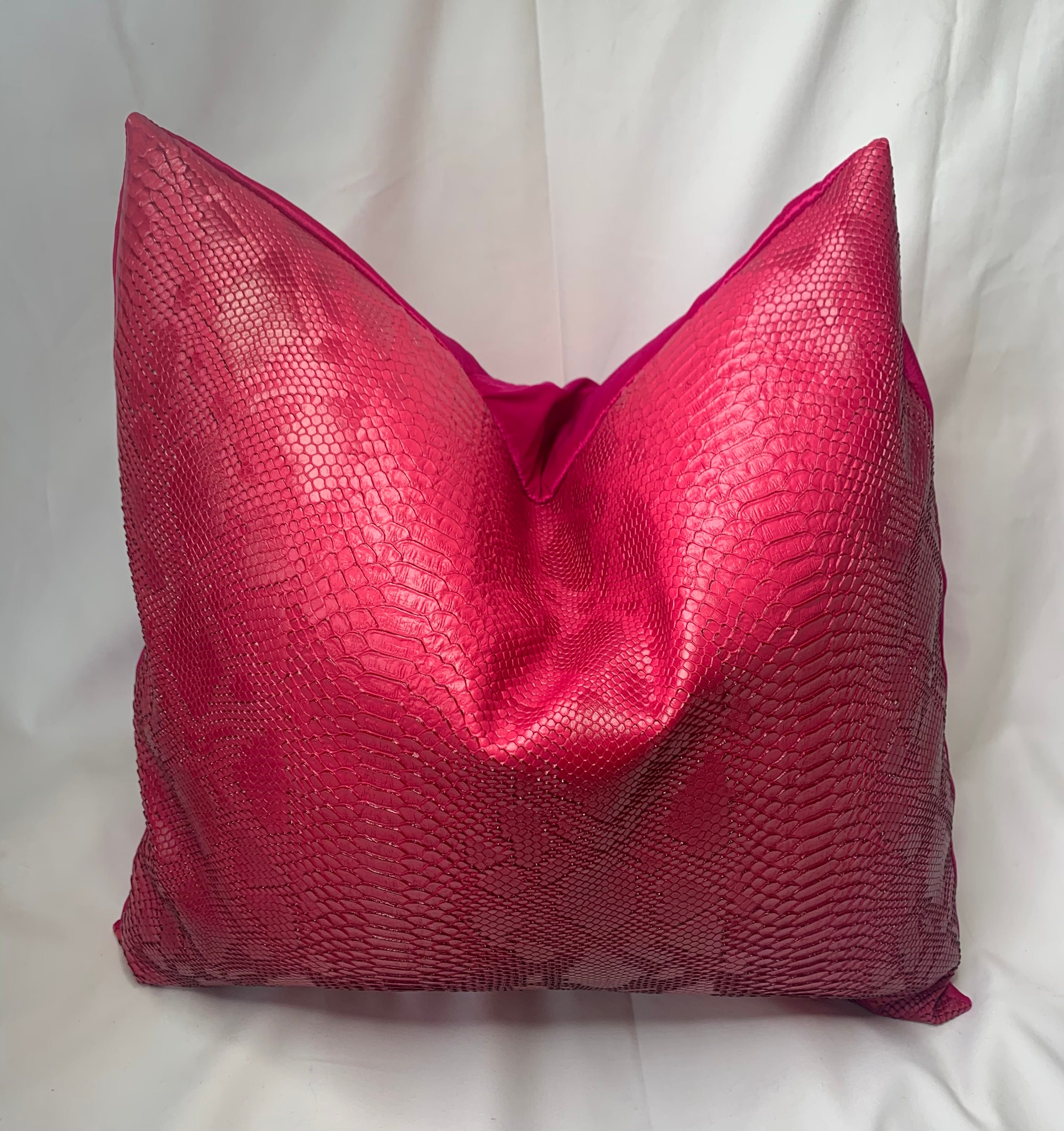 Pink Faux Snake Leather Pillow Cover Fuchsia Faux Snake Skin - Etsy