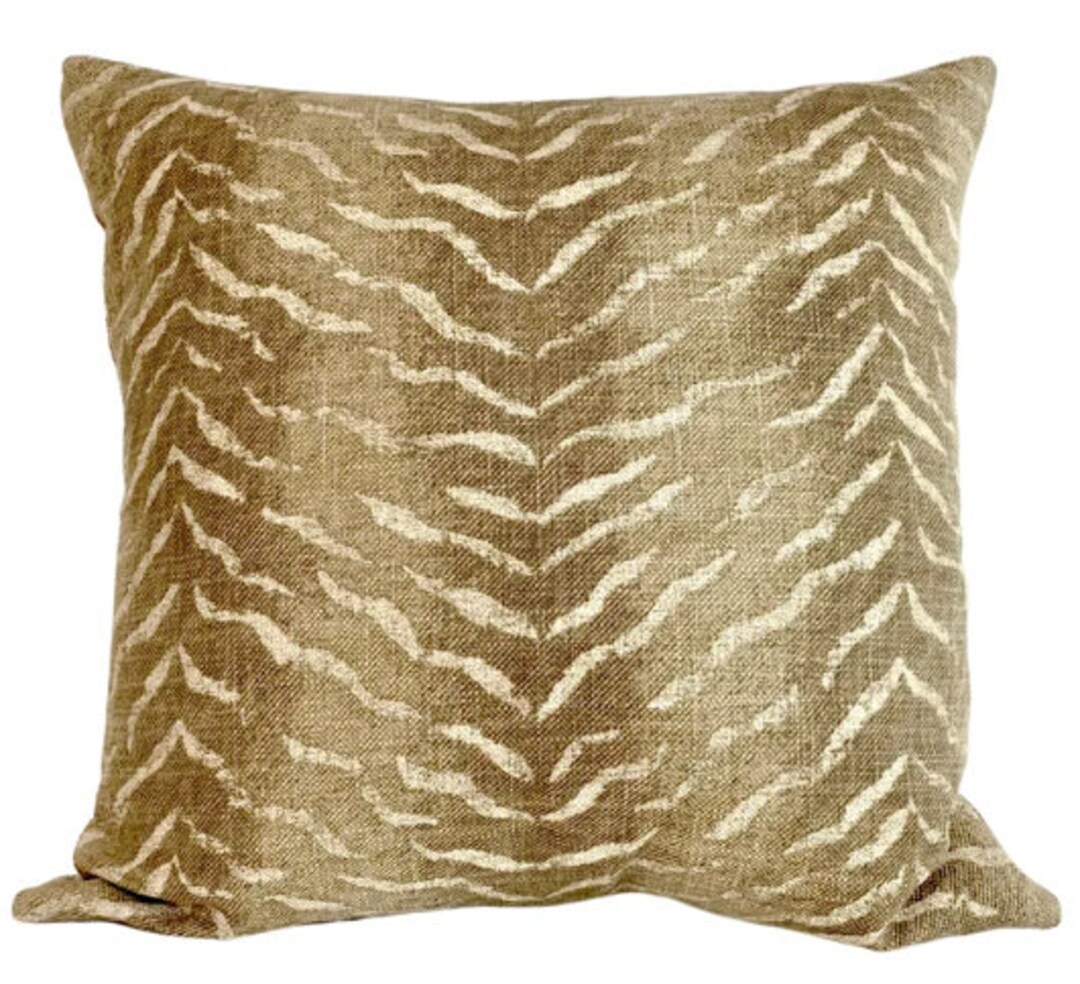 Tiger Print Taupe Beige Pillow Cover, Animal Tiger Print Throw Pillow ...