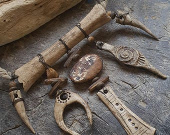 Rustic Necklace, Ancient Necklace, Faux Bone, Porcelain Necklace ...