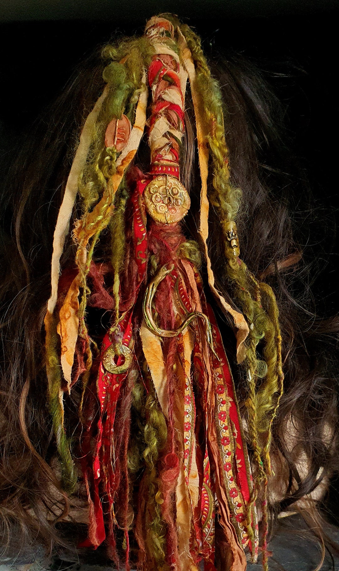 Rustic Dread Wrap, Earthy, Butterflies, Removable Dreads, Porcelain ...