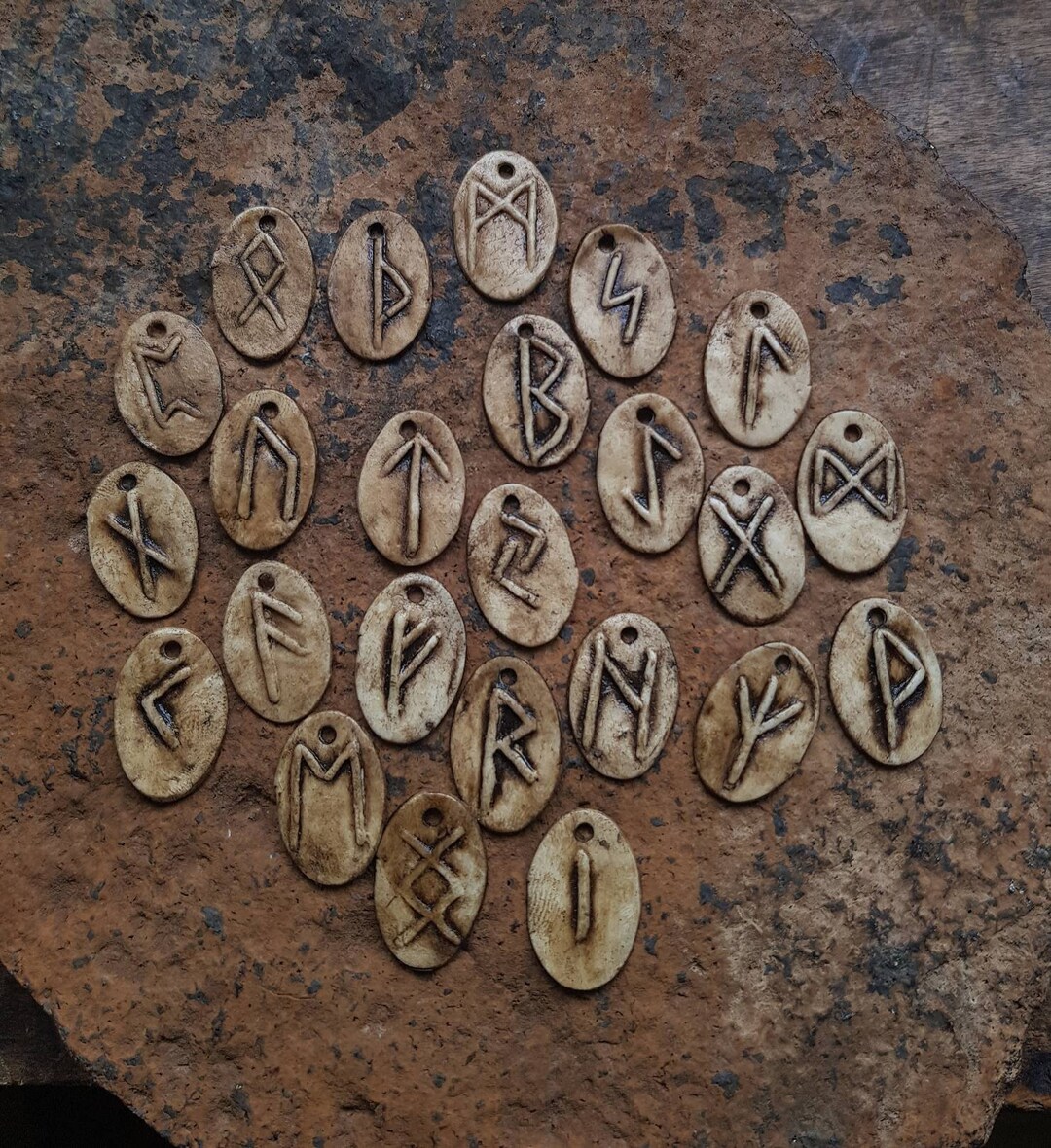 Rune Amulets, Porcelain Charms, Jewellery Component, Jewelry Component ...