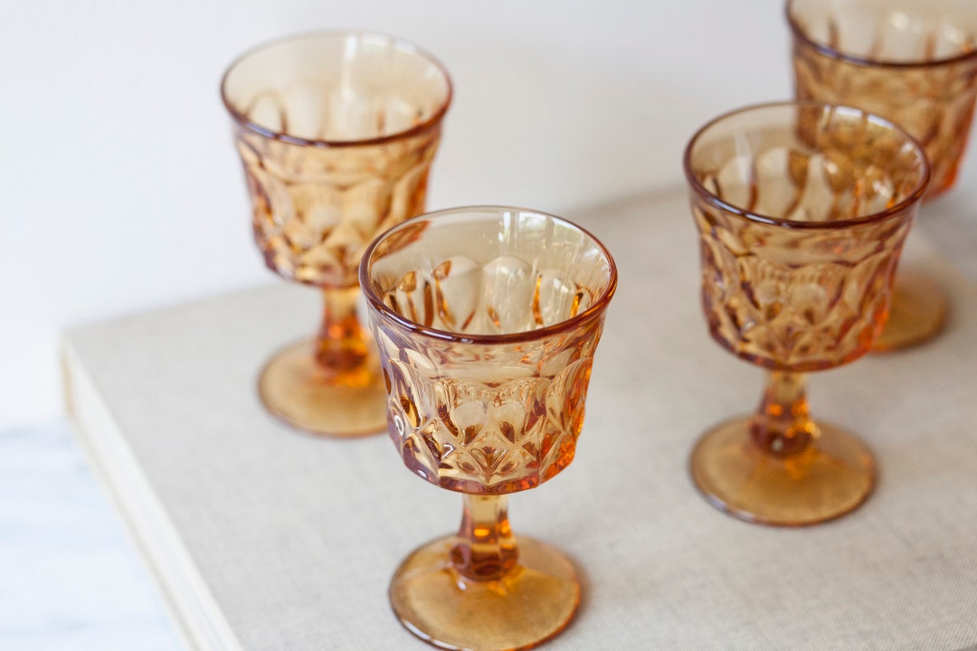 Noritake Perspective Amber Wine Glasses Set of Four 4 Oz - Etsy