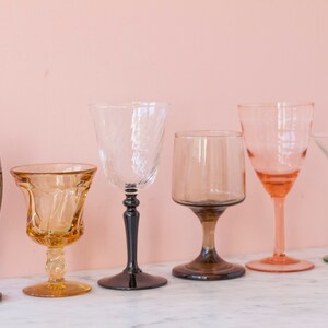 Colorful Mismatched Stemware Set of Six, Ready to Ship Vintage ...
