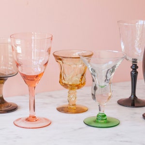 Colorful Mismatched Stemware Set of Six, Ready to Ship Vintage ...