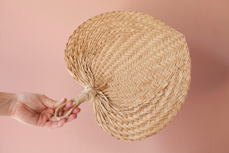 Woven Vintage Hand Fan Woven Raffia Palm Wall Decor - Etsy