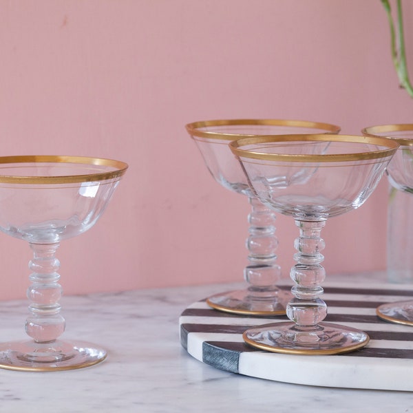 Gold Rimmed Cocktail Glasses - Etsy