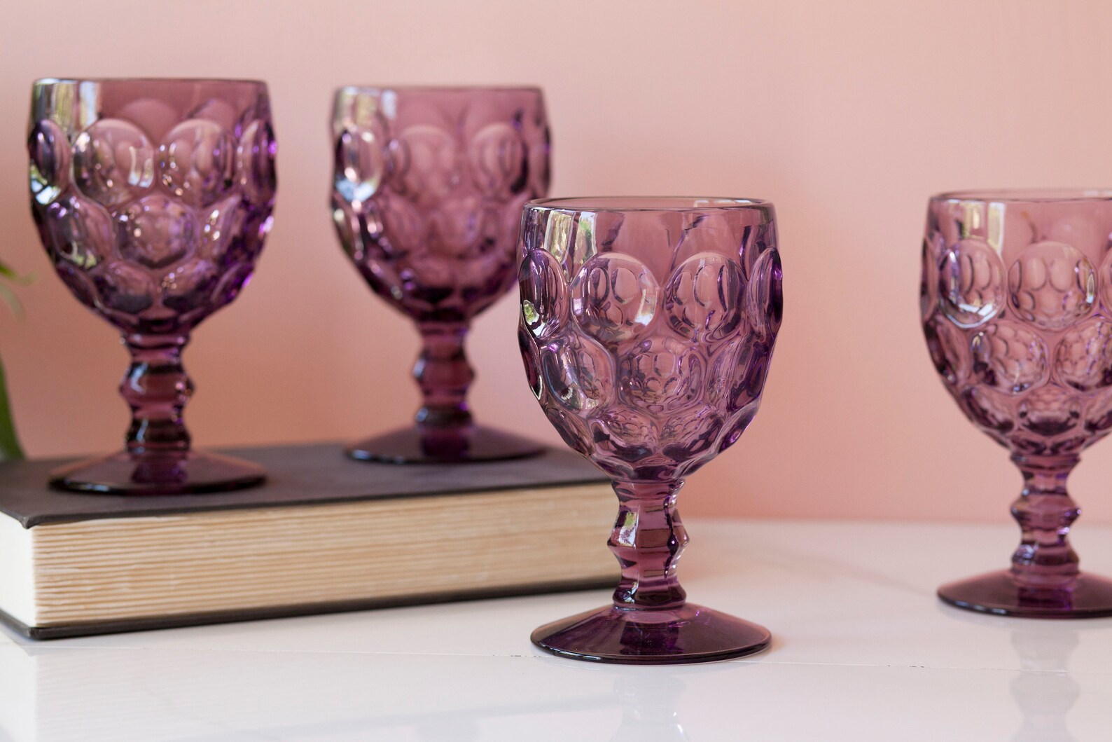 Provincial Amethyst Wine Goblets Set of Four by Imperial Glass | Etsy